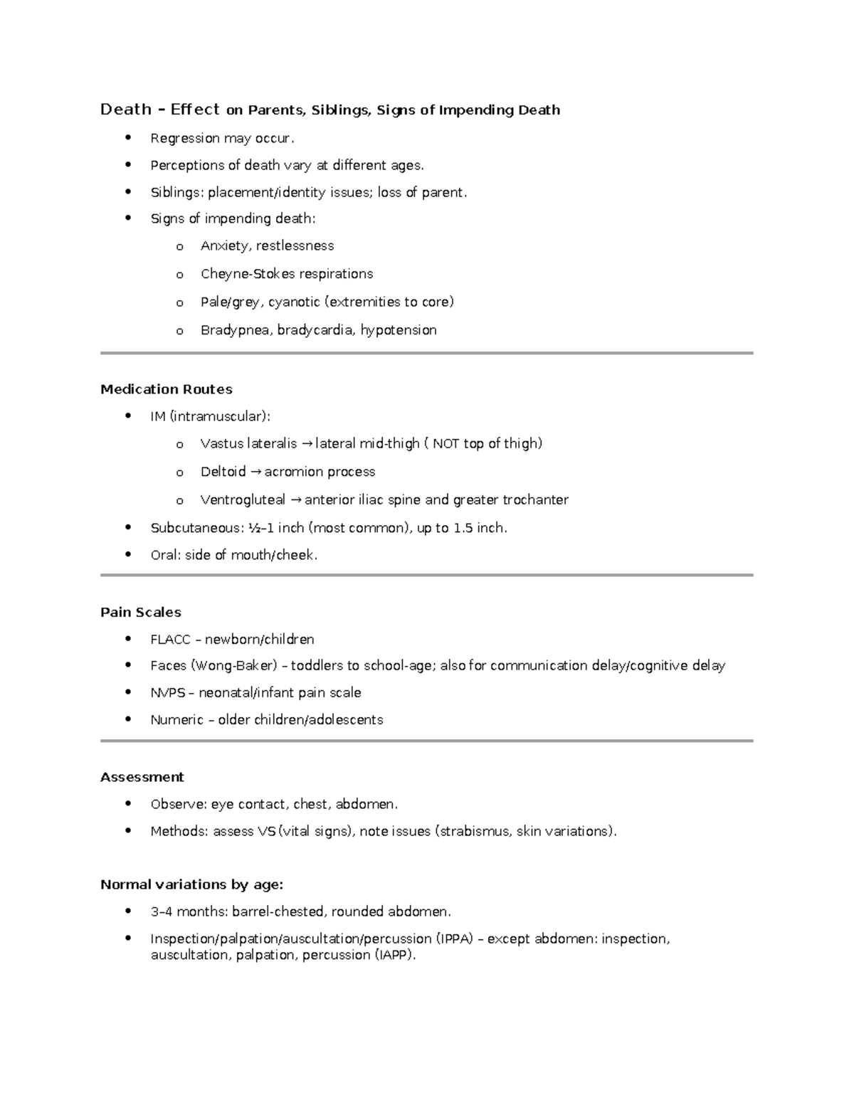 Study Guide: Pediatric Health Issues & Management (NURS 101) - Studocu