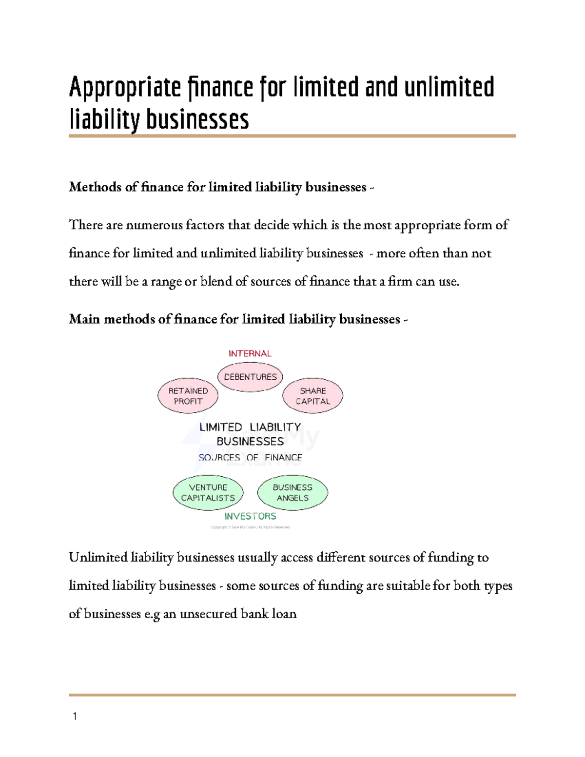 Appropriate Finance Methods for Limited & Unlimited Liability ...