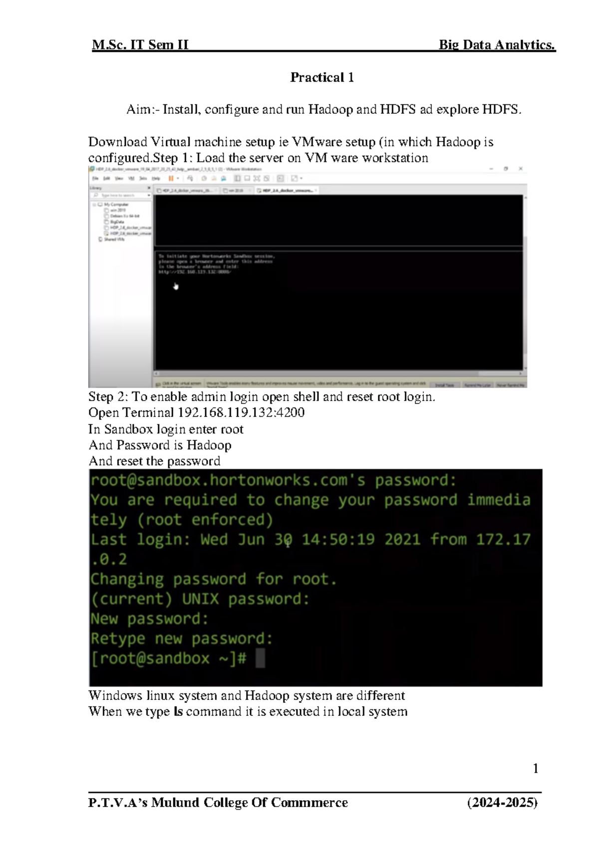 M.Sc. IT Sem II Big Data Analytics: Practical Guide to Hadoop & MapReduce - Studocu