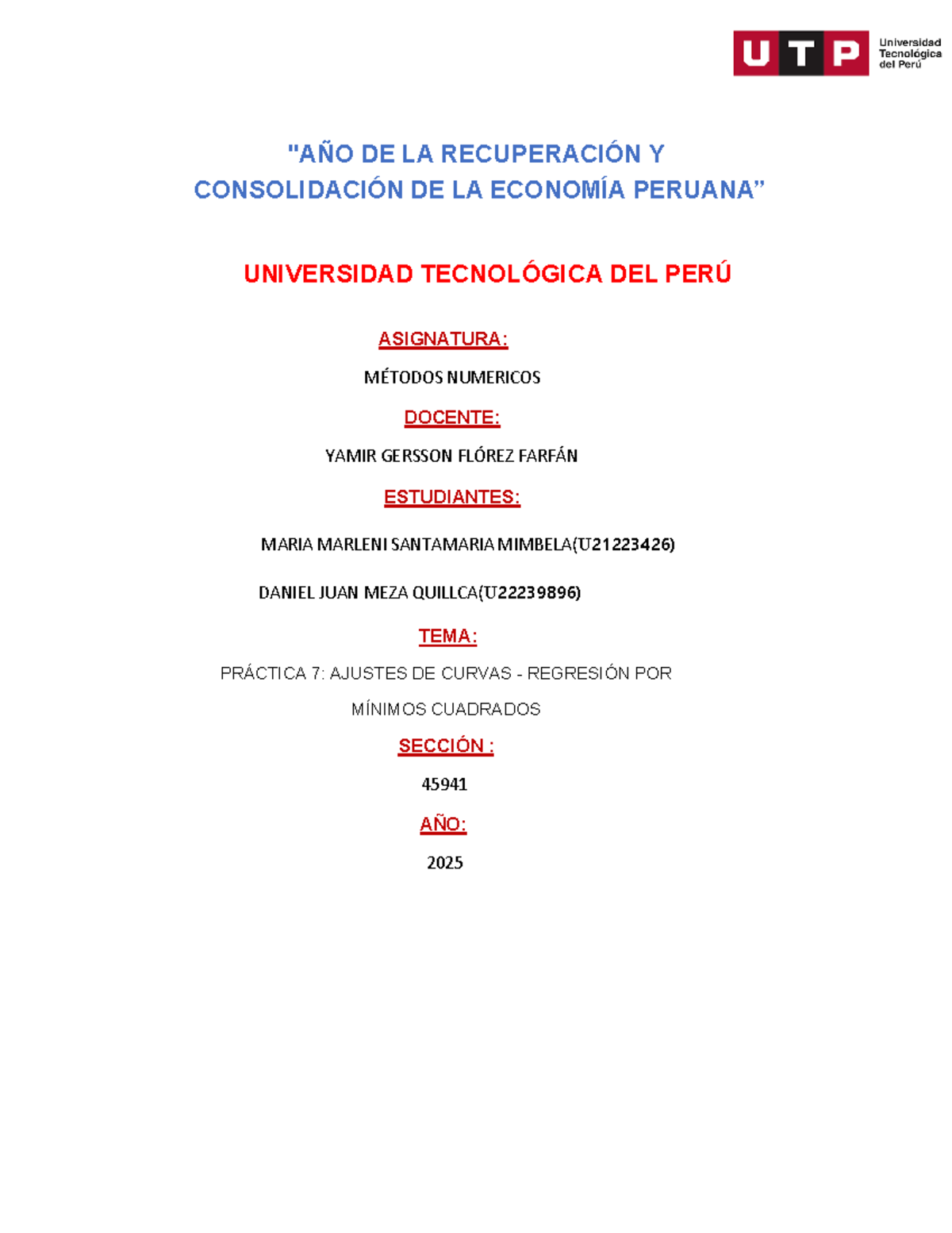 Práctica 7: Ajustes de Curvas y Regresión por Mínimos Cuadrados ...