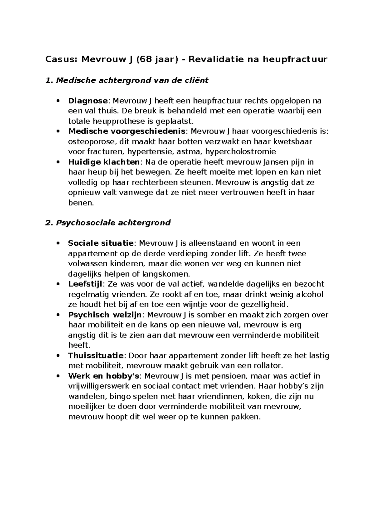 Verpleegkundige Diagnose en Zorgplan Opstellen - Zorgverlener (B1-K1-W2) - Studeersnel