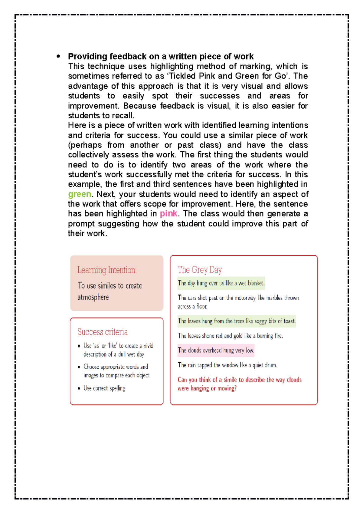 Lesson 9 Communicating Authentic Assessment Results Aide - Providing ...