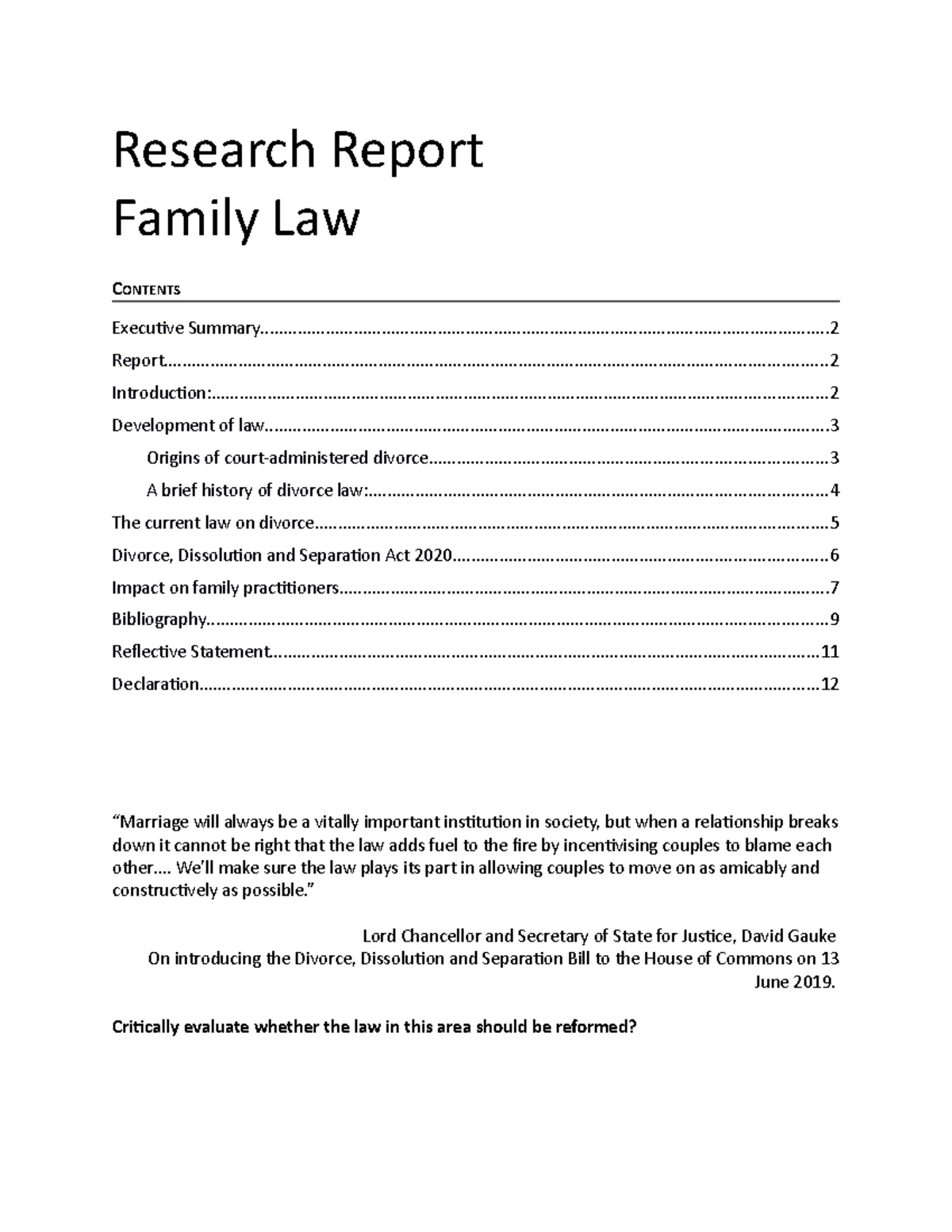 Family Report uploaded - Research Report Family Law CONTENTS Executive ...