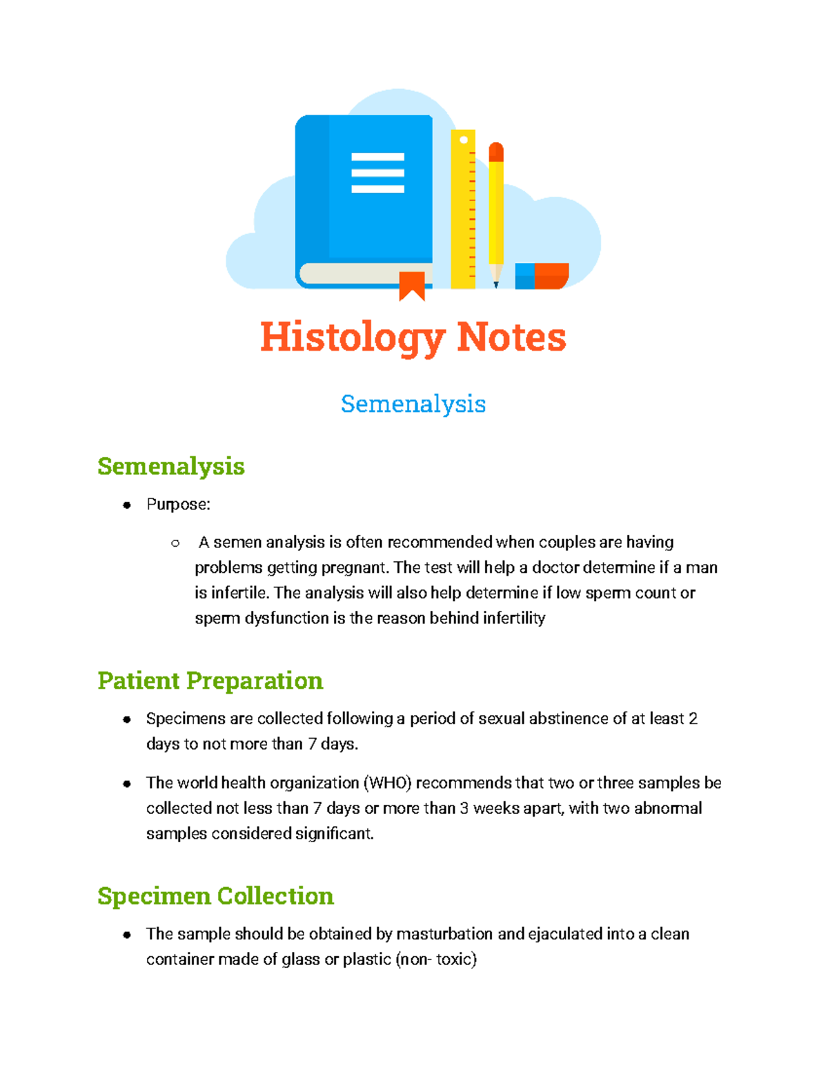 Histology Lab Semenalysis Transes - Histology Notes Semenalysis ...