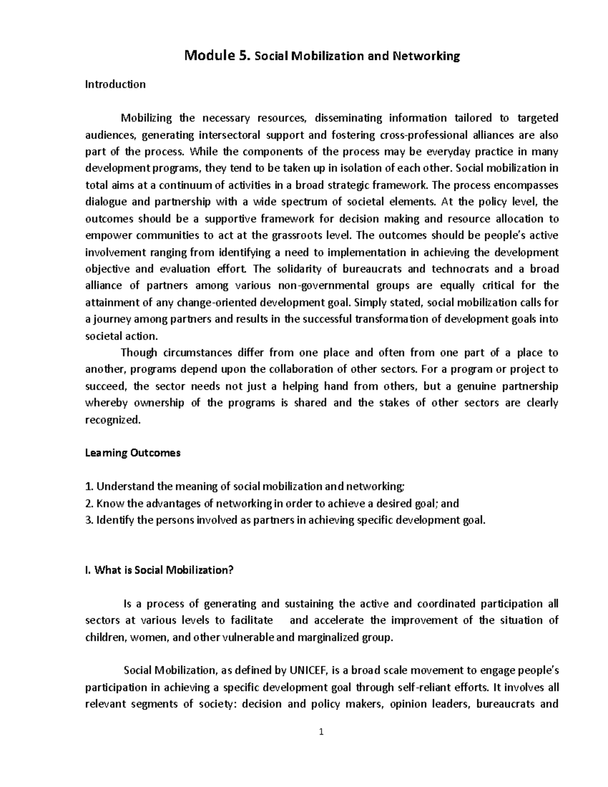 3491 - reviewer - Module 5. Social Mobilization and Networking ...
