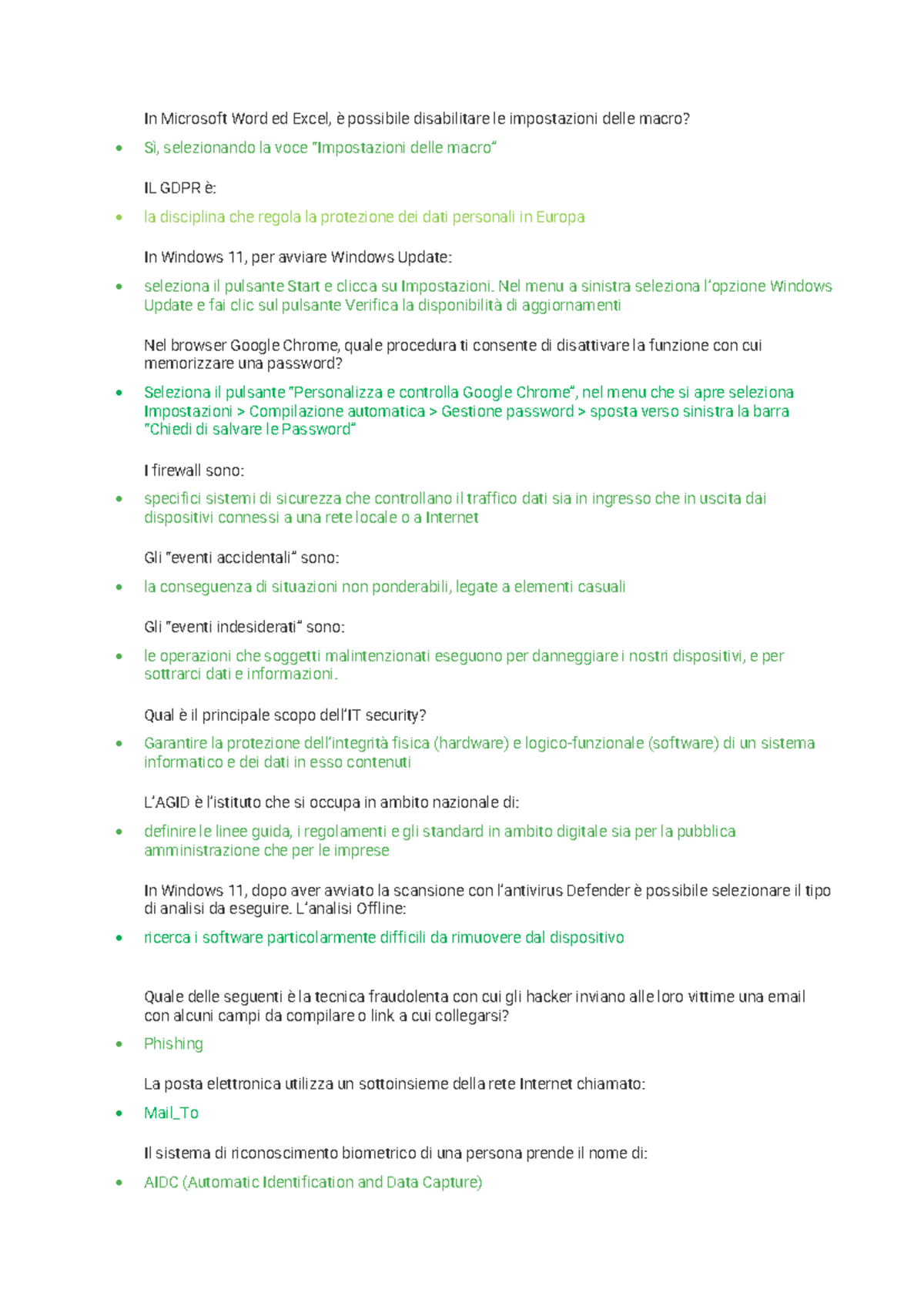 Eipass 2023 Modulo 4 - Guida all'IT e Sicurezza Informatica - Studocu