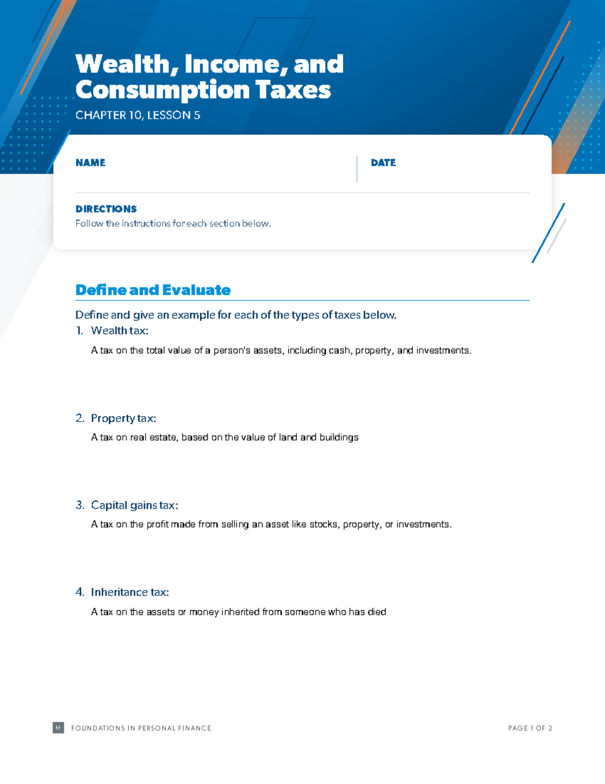 Chap 10: Lesson 5 - Wealth & Consumption Taxes Overview - Studocu