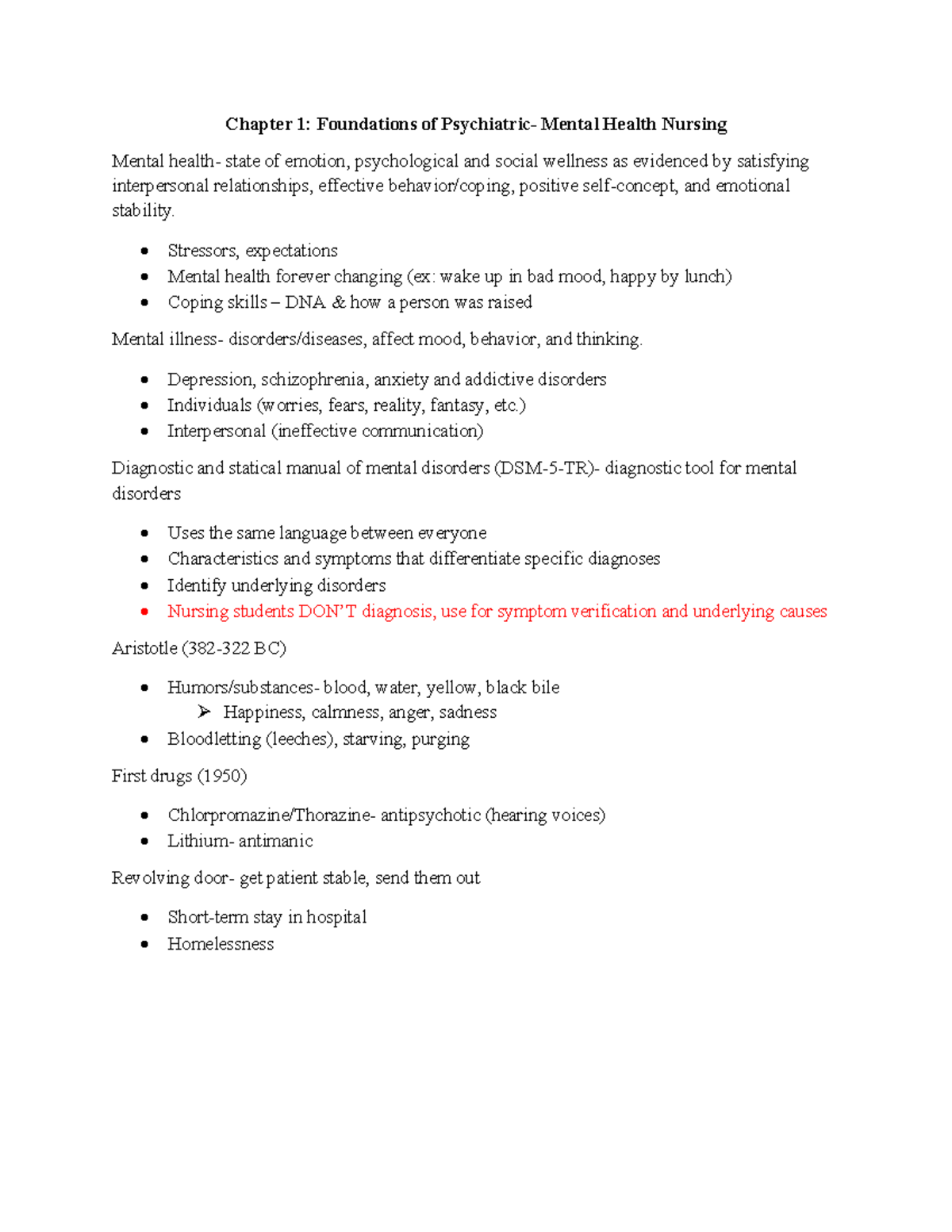 Mental Health Nursing Foundations: Chapter 1 Overview and Insights ...