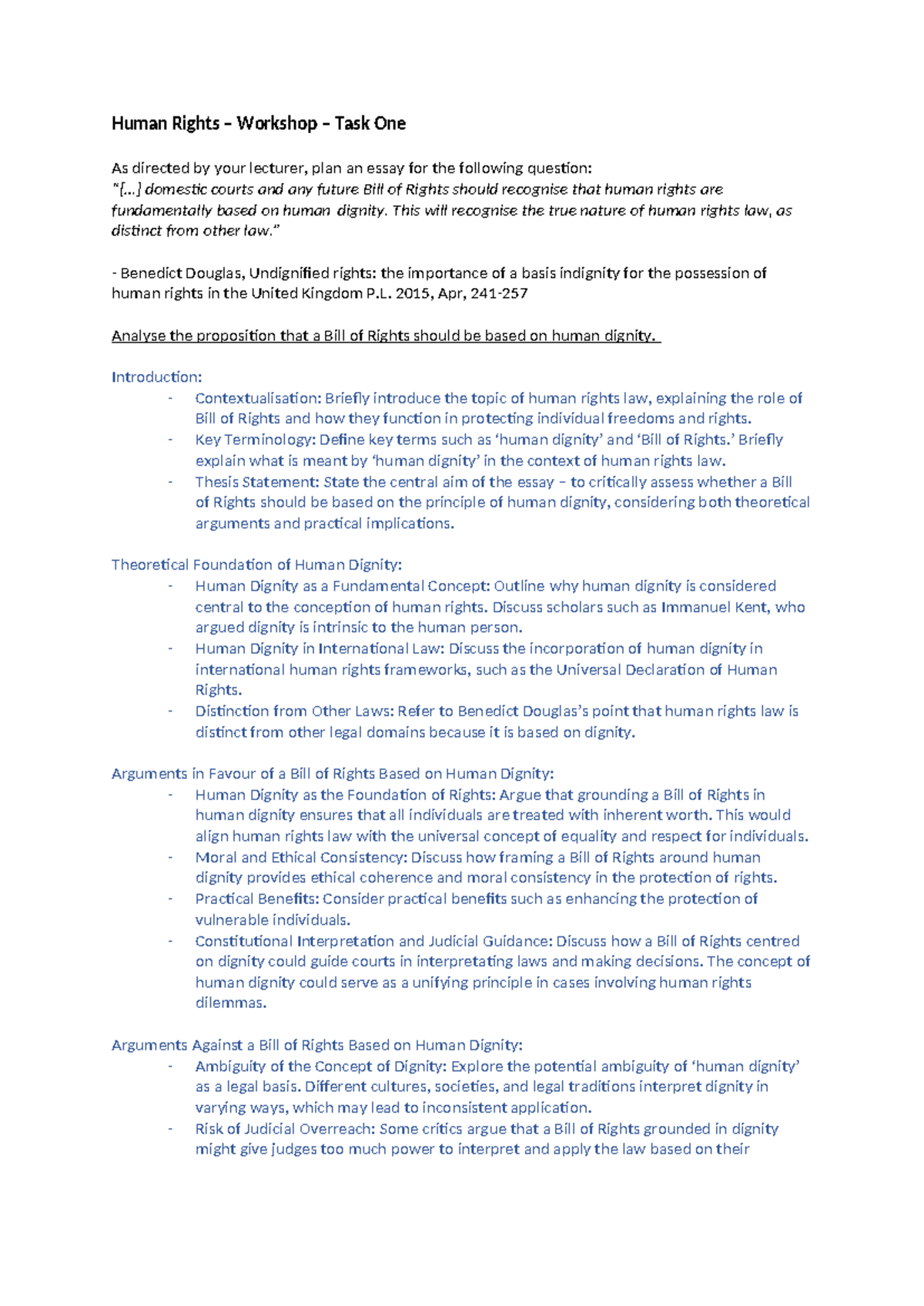 Human Rights - Unit 1 Engage - Task One - Human Rights – Workshop ...