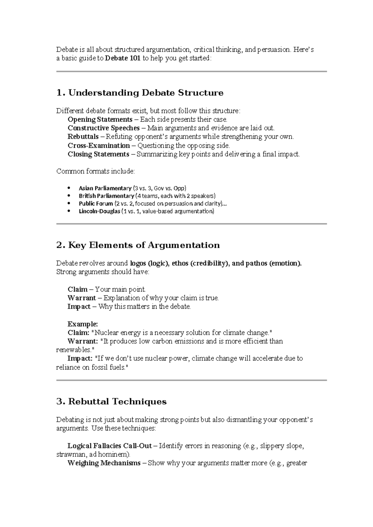 Debate is all about structured argumentation - Here’s a basic guide to ...