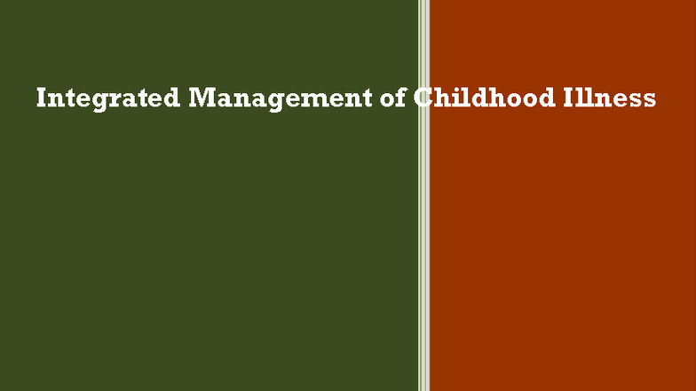 IMCI Chart Booklet (WHO) - Integrated Management of Childhood Illness ...