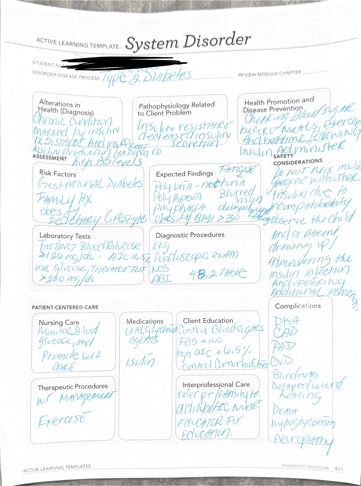 ACTIVE LEARNING TEMPLATE: System Disorders - Type 2 Diabetes ...