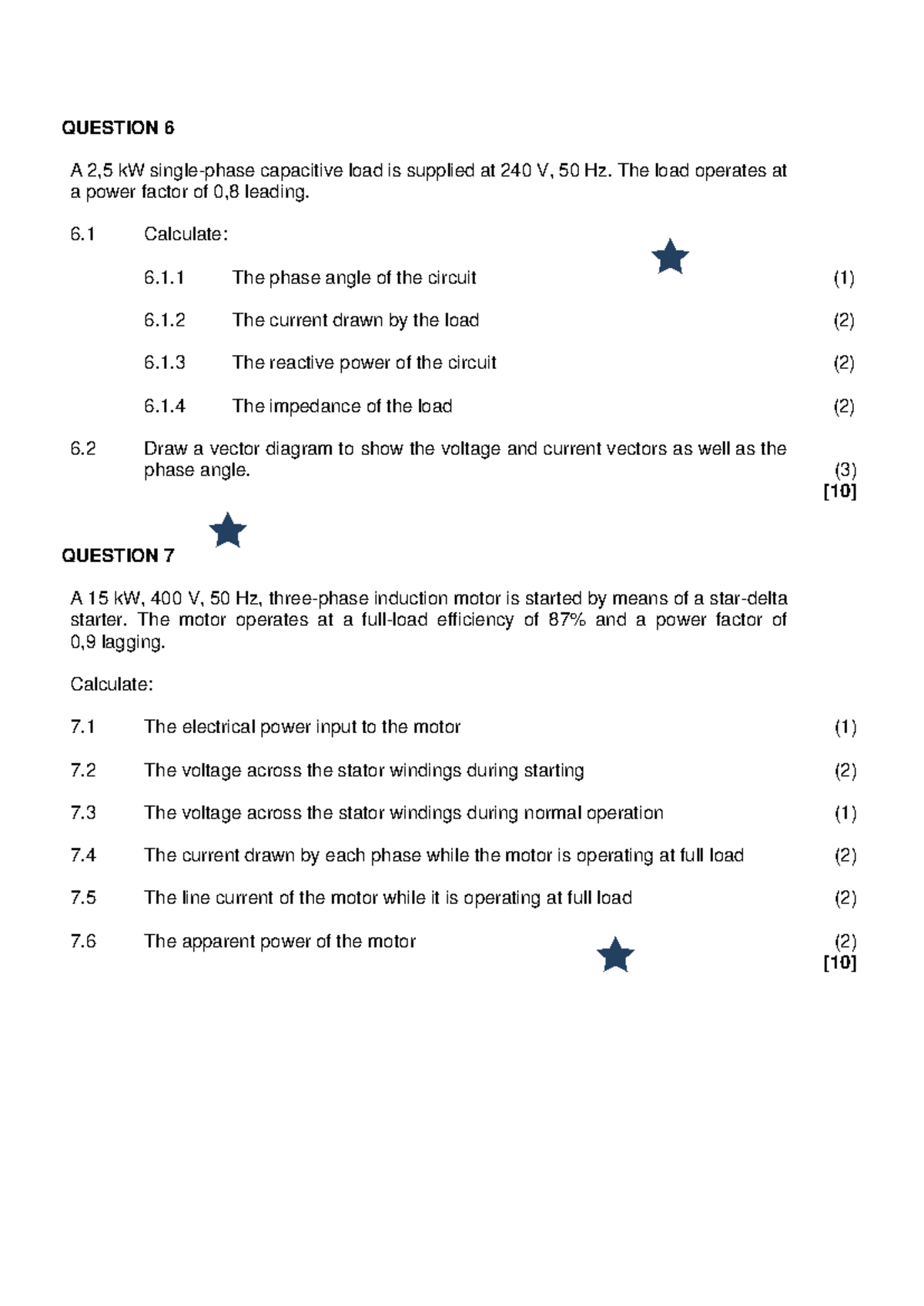 AUG 2022 TVET NSC Exam Notes: Capacitive Load & Induction Motor ...