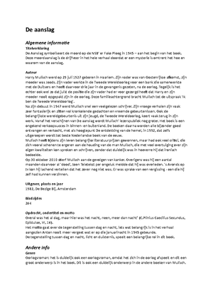 Boekverslag - De Aanslag - Boekverslag “De Aanslag” Harry Mulisch ...