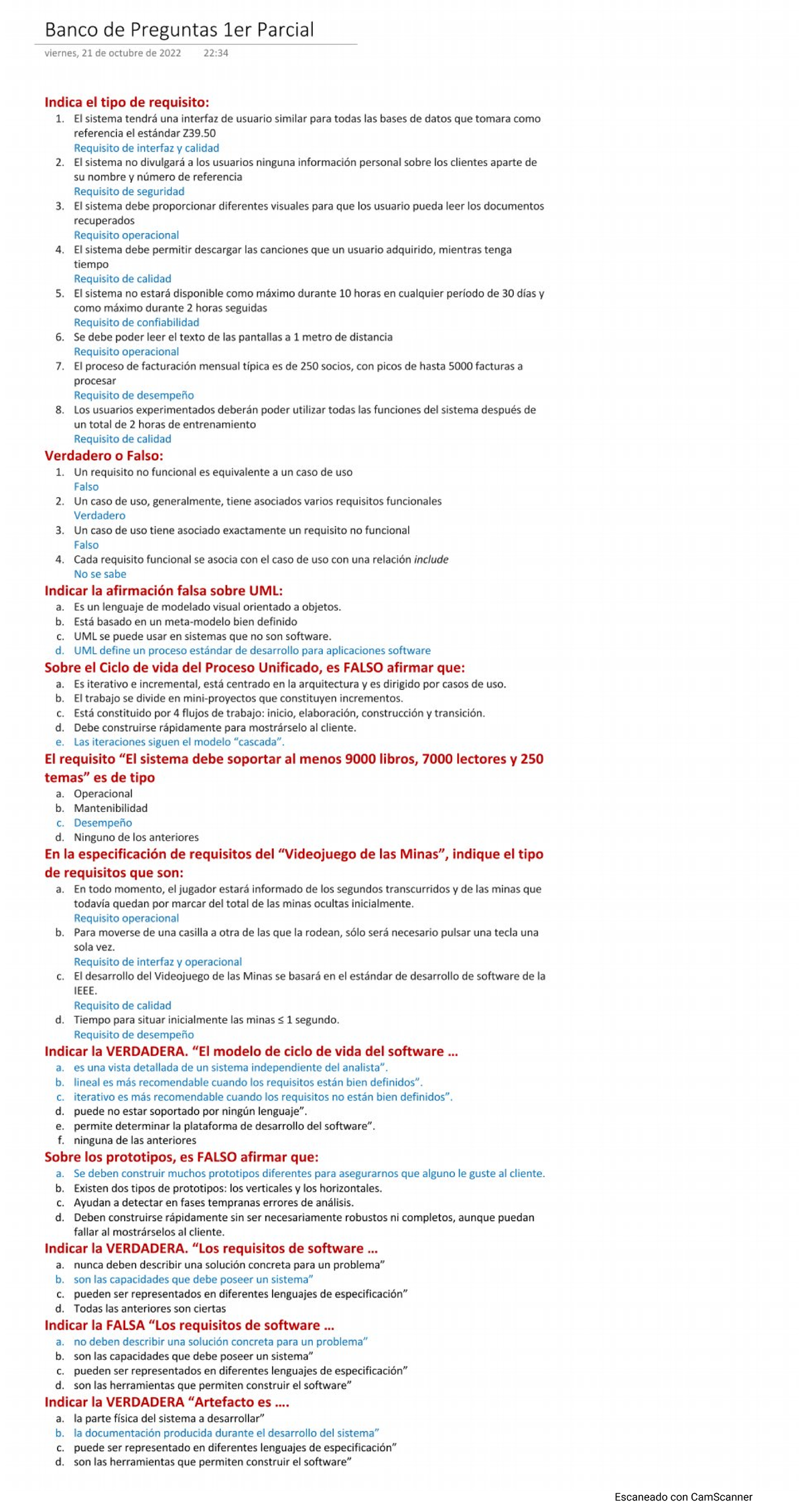Banco de Preguntas 1er Parcial - Sistemas de información I - UMSS - Studocu