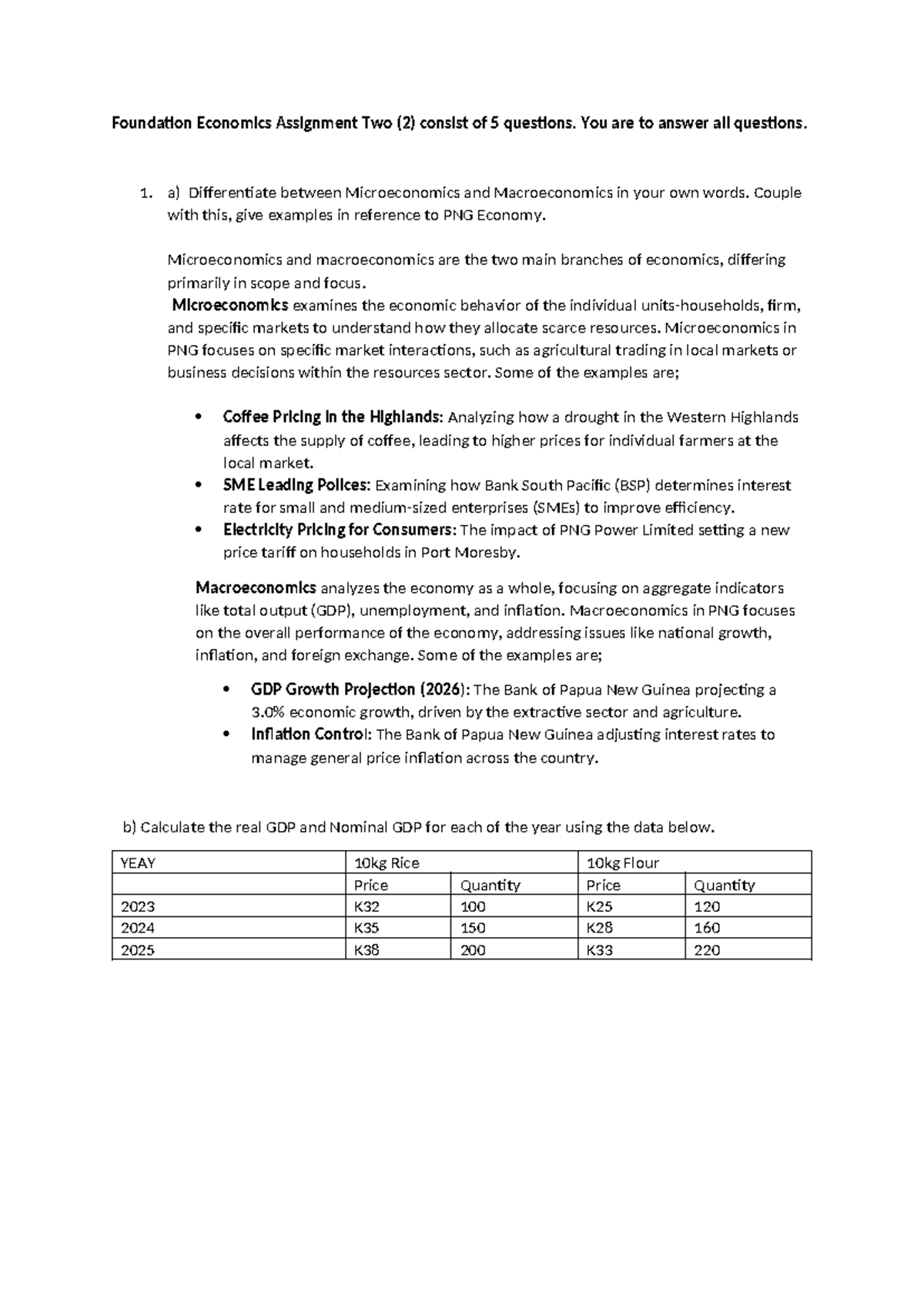 Foundation Economics Assignment 2: Micro & Macro Analysis - Studocu