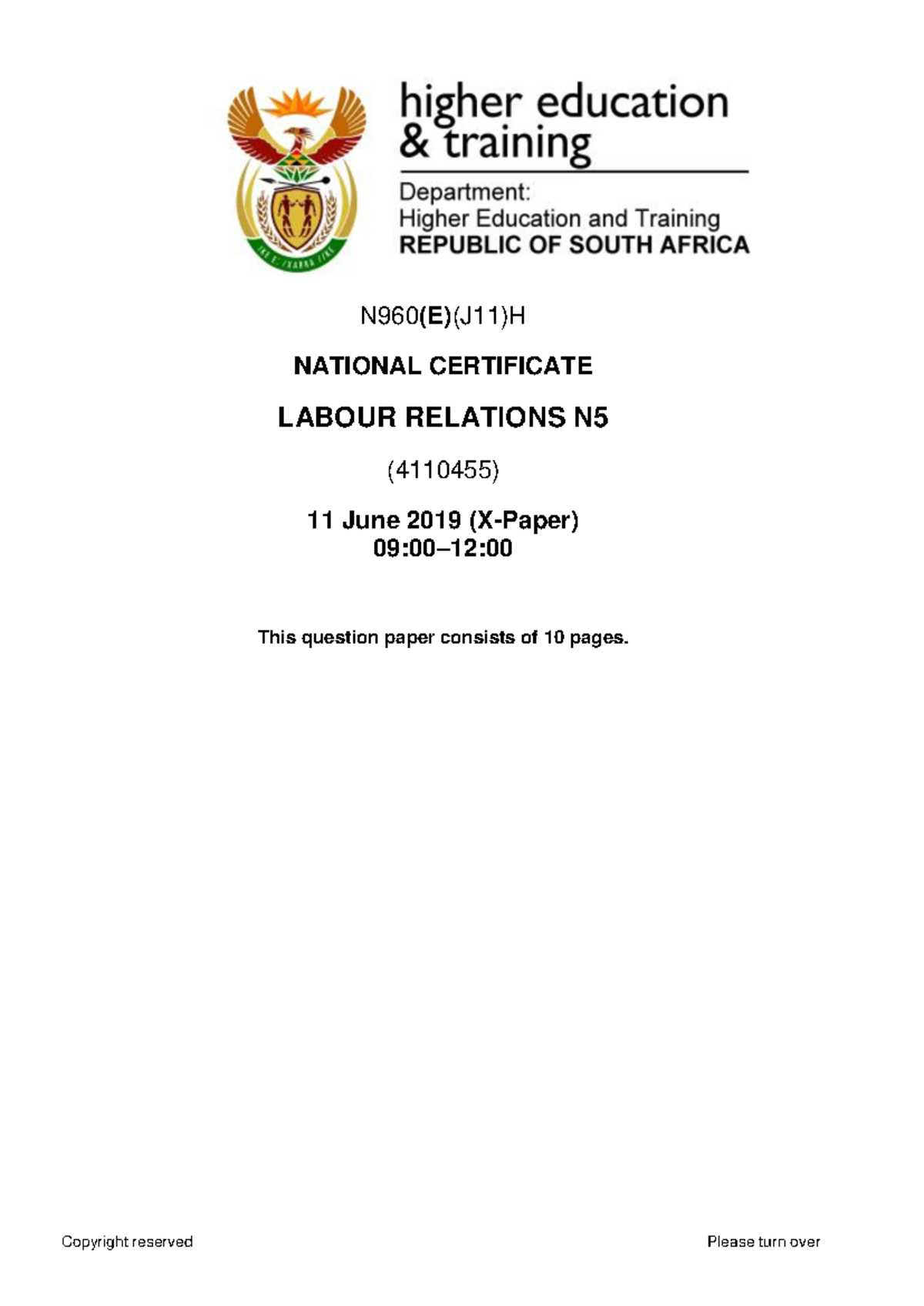 N980 - Labour Relations N5 Final Exam QP June 2019 (200 Marks) - Studocu
