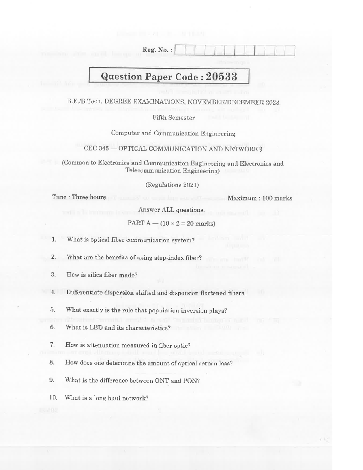 CEC 345 OCN Question Paper - Degree Exams 2023 - Studocu