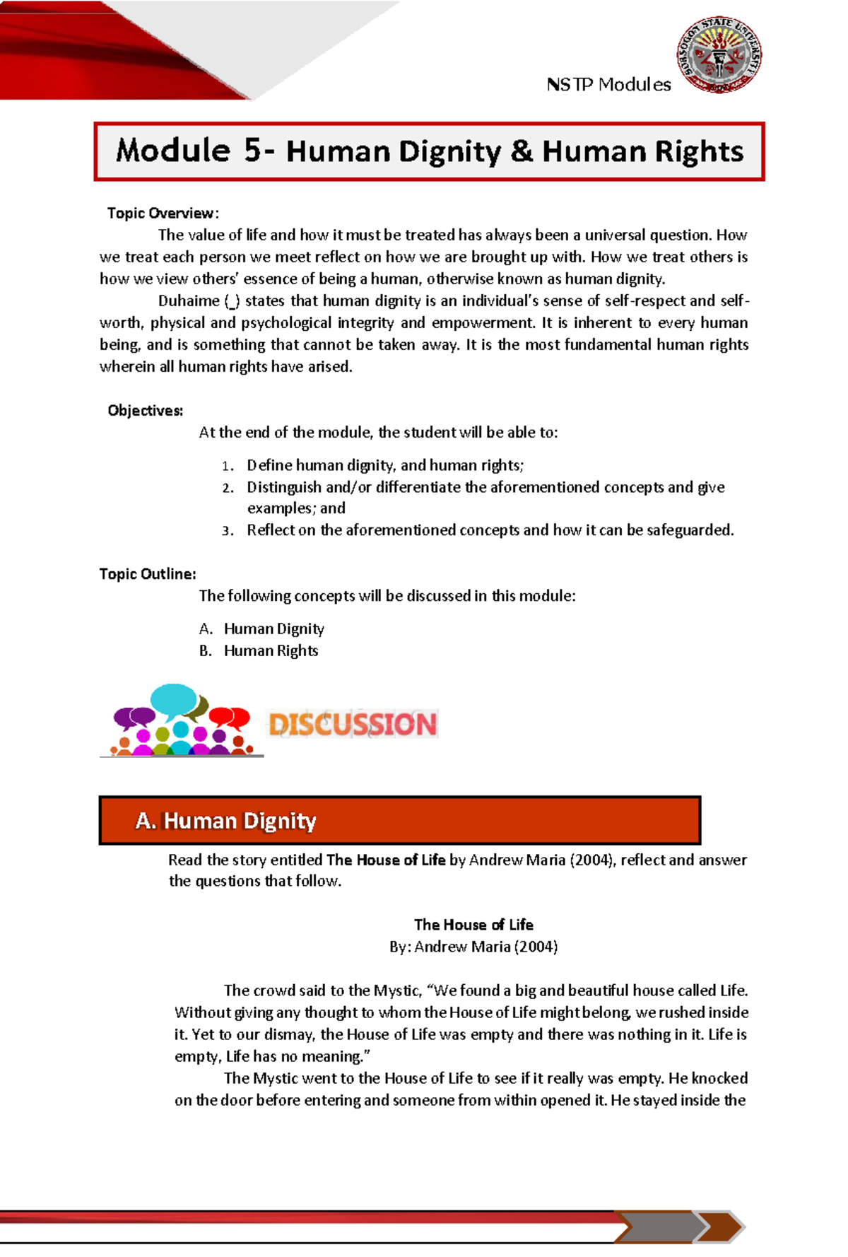Module 5: Understanding Human Dignity and Human Rights - Studocu