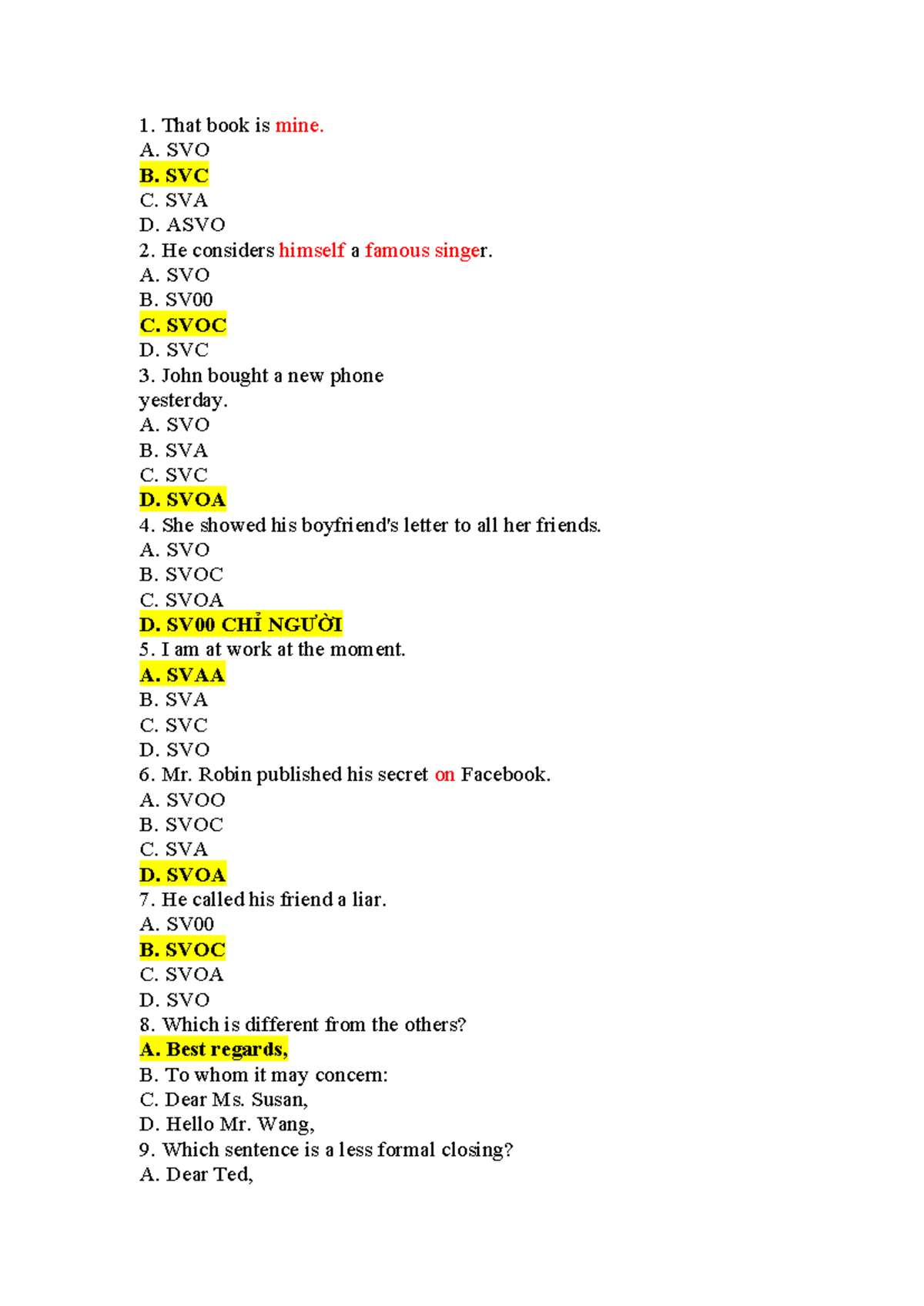 THI GK Writing - Sentence Structure and Email Format Notes - Studocu