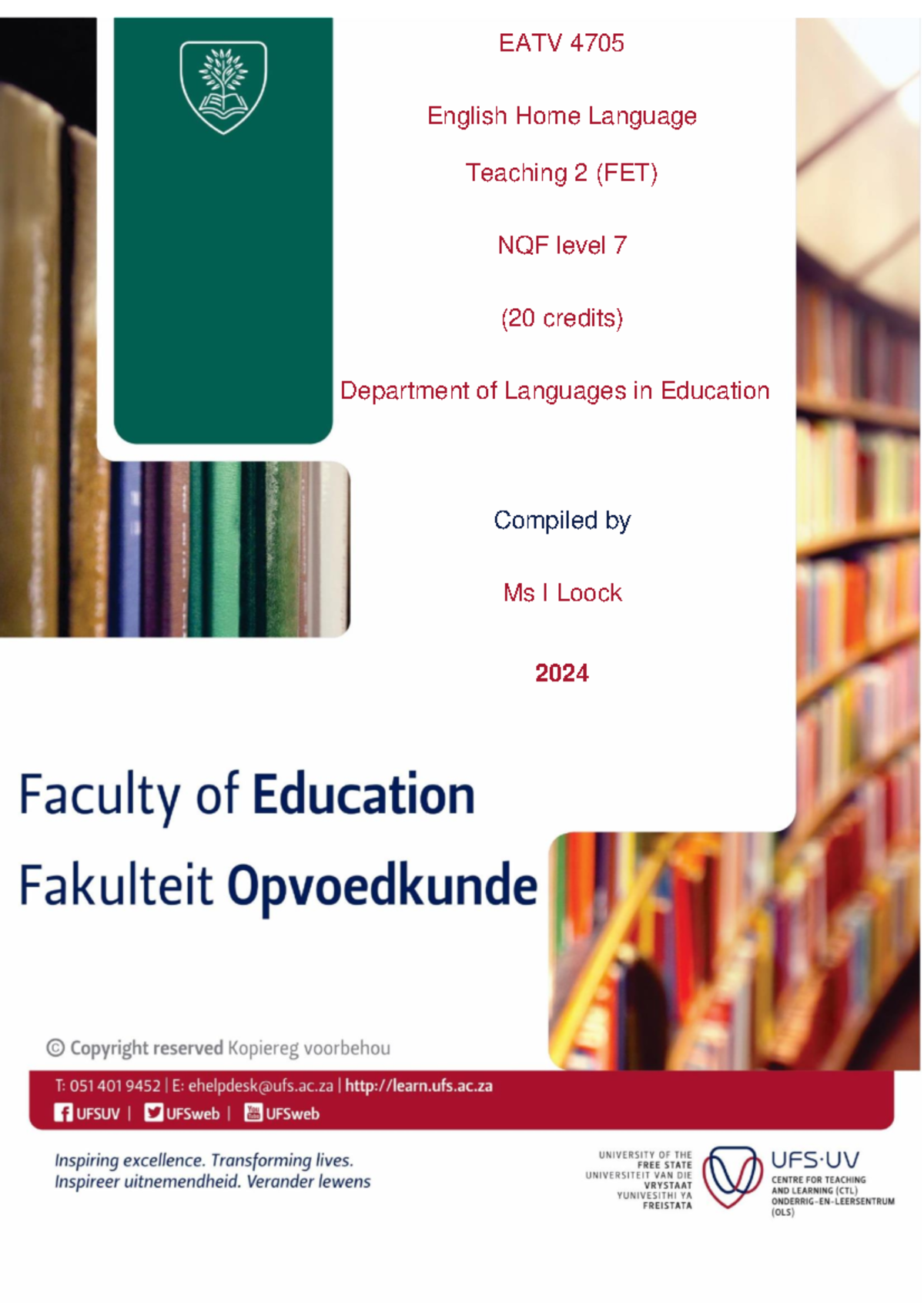 EATV 4705 Module Guide: Teaching English Home Language (2024) - Studocu