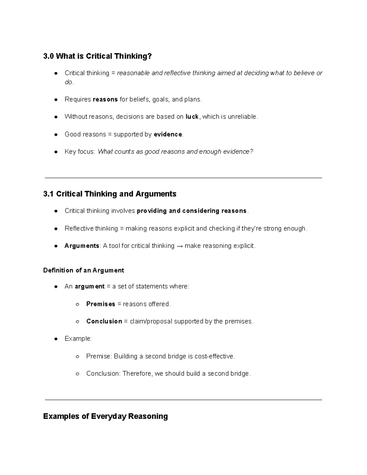 Chapter 3 SSH Notes: Understanding Critical Thinking and Arguments ...