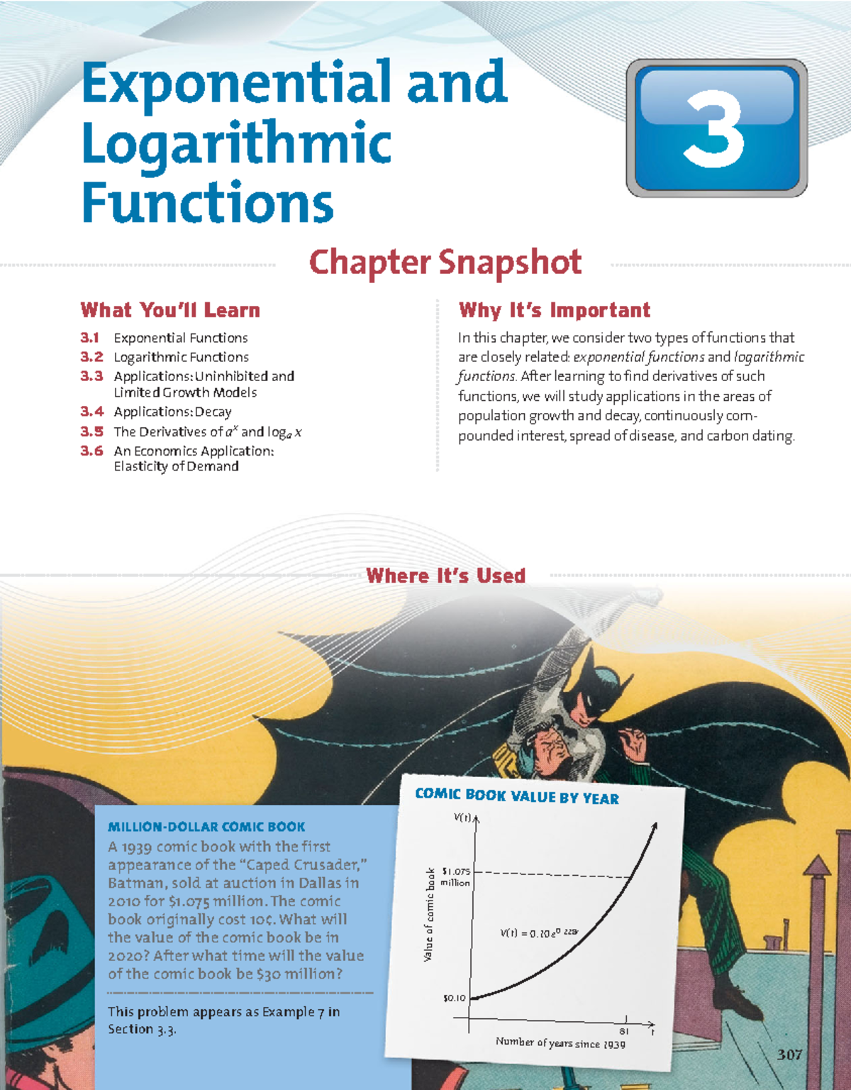 Chapter 3 - Calculus and its applications - 307 3 Exponential and Logarithmic Functions Chapter ...