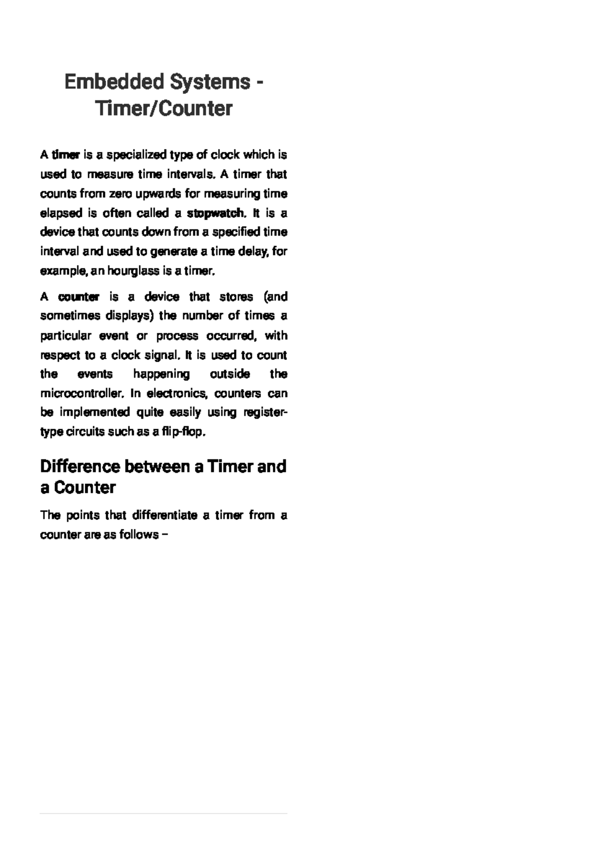 Embedded Systems - Timer/Counter Functionality Overview - Studocu