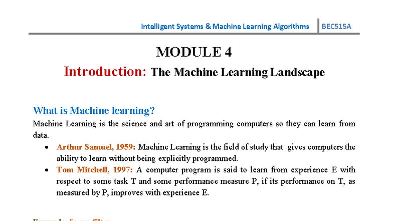 820209509 Module 4 ISML Notes - MODULE 4 Introduction: The Machine ...