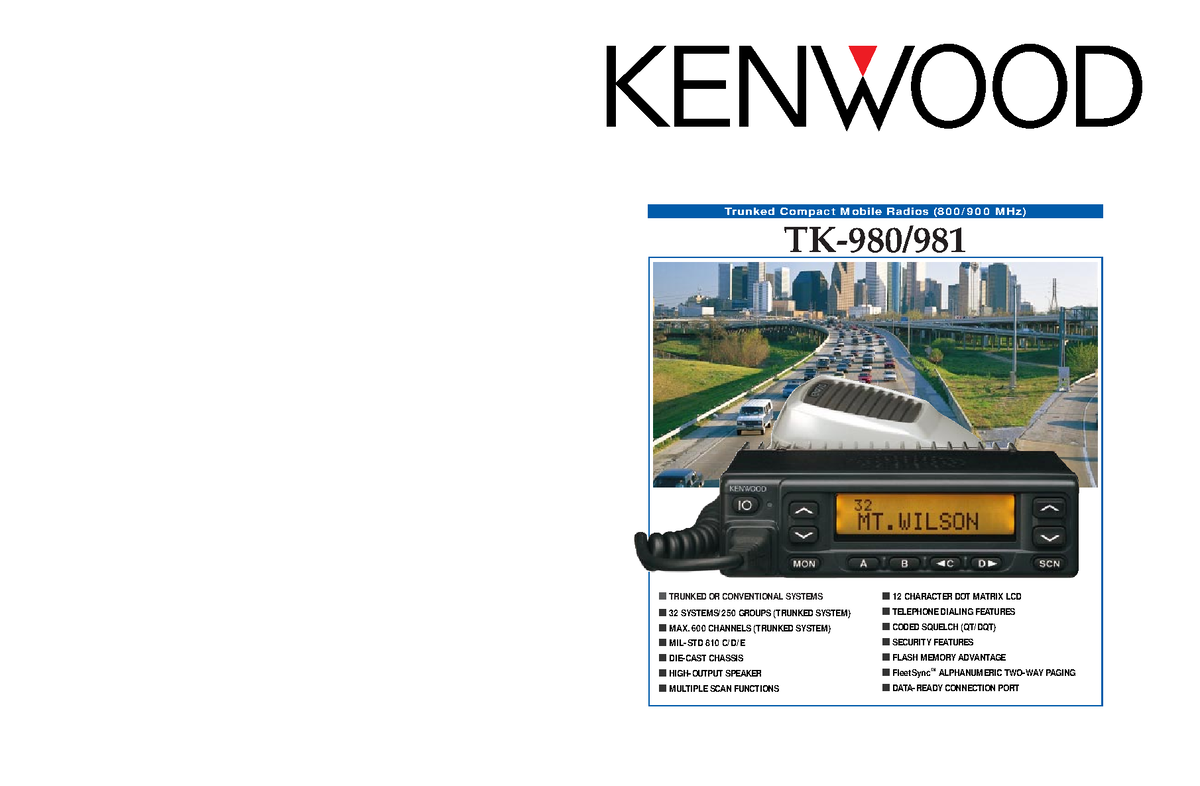 TK-980 - Radi Tk 980 - TK-980/ ####### Trunked Compact Mobile Radios ...