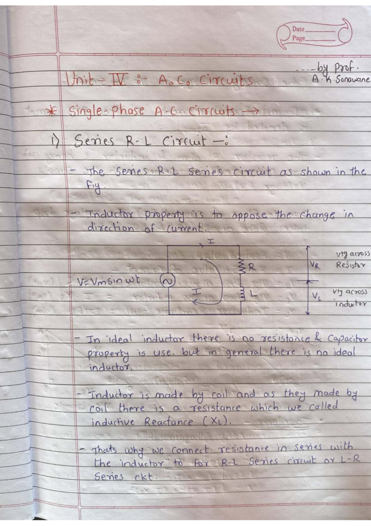 BEE 4 & 5: Notes on A.C. Circuits and Power Analysis - Studocu