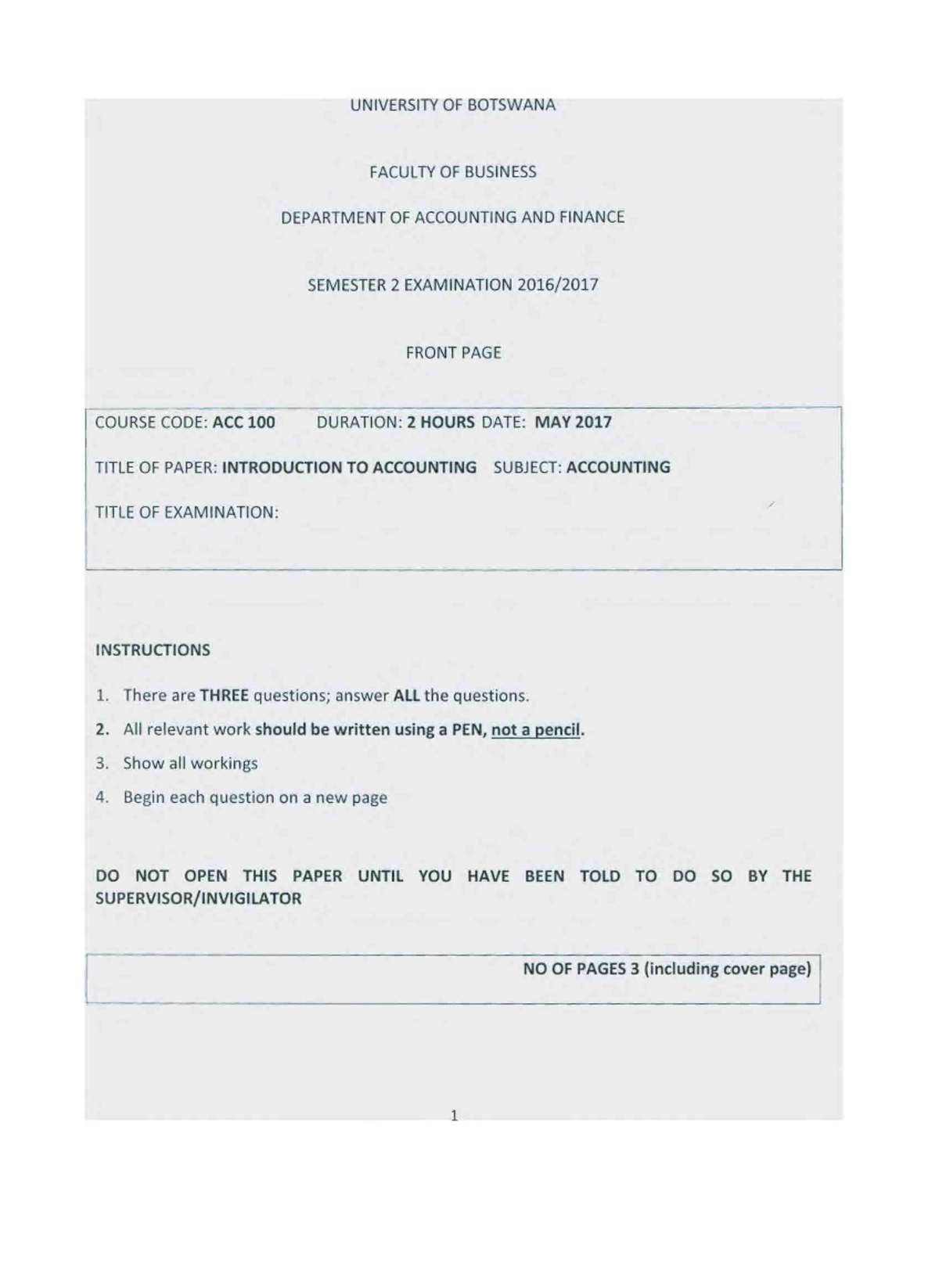 2017 Final Exam - Comprehensive Exam Paper Analysis - Studocu