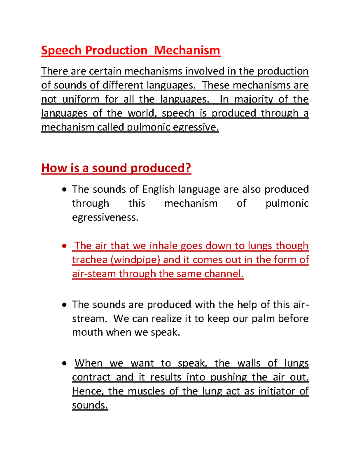 Speech Mechanism - Speech Production Mechanism There are certain ...