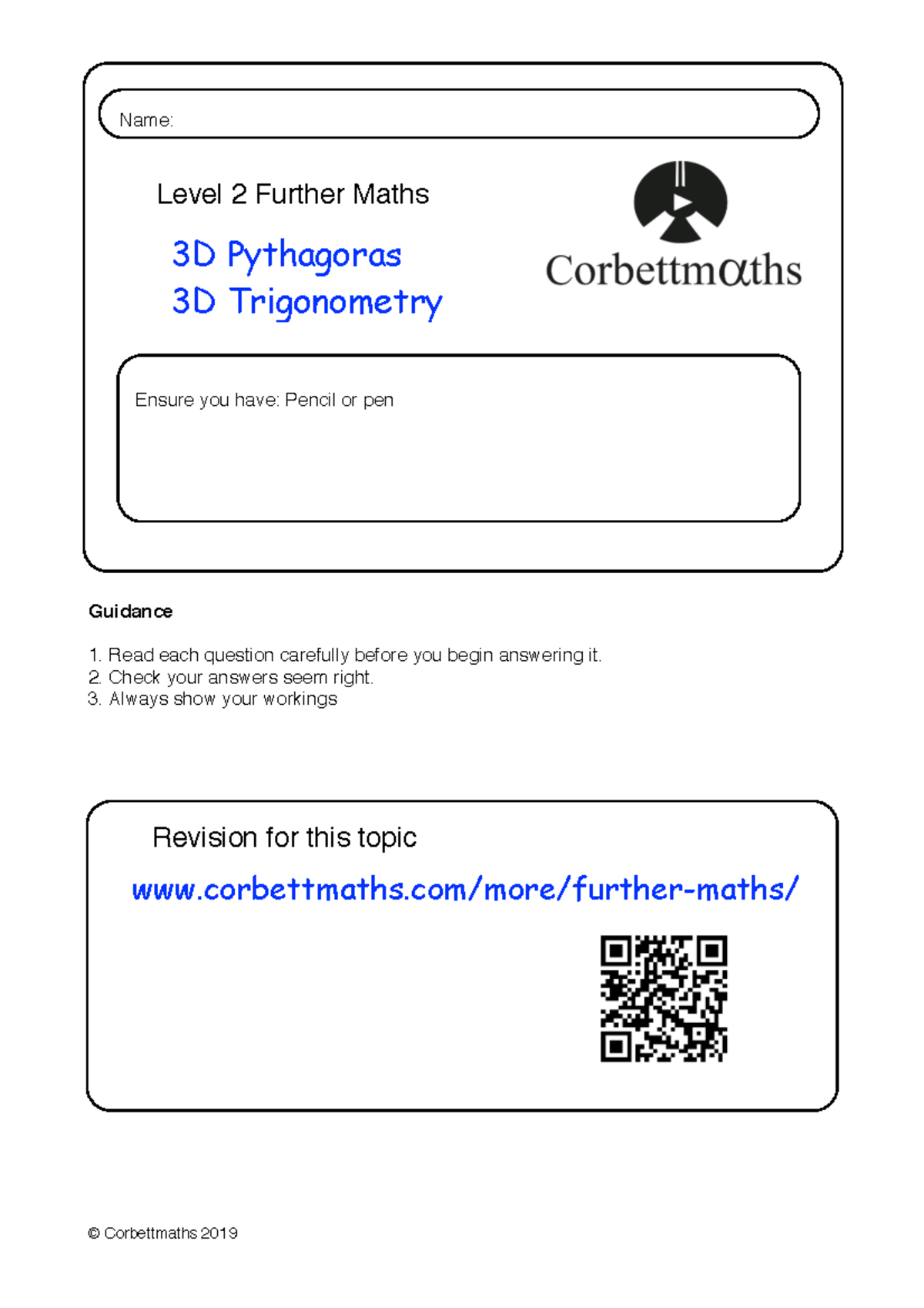 Level 2 Further Maths: 3D Trigonometry & Pythagoras Notes - Studocu