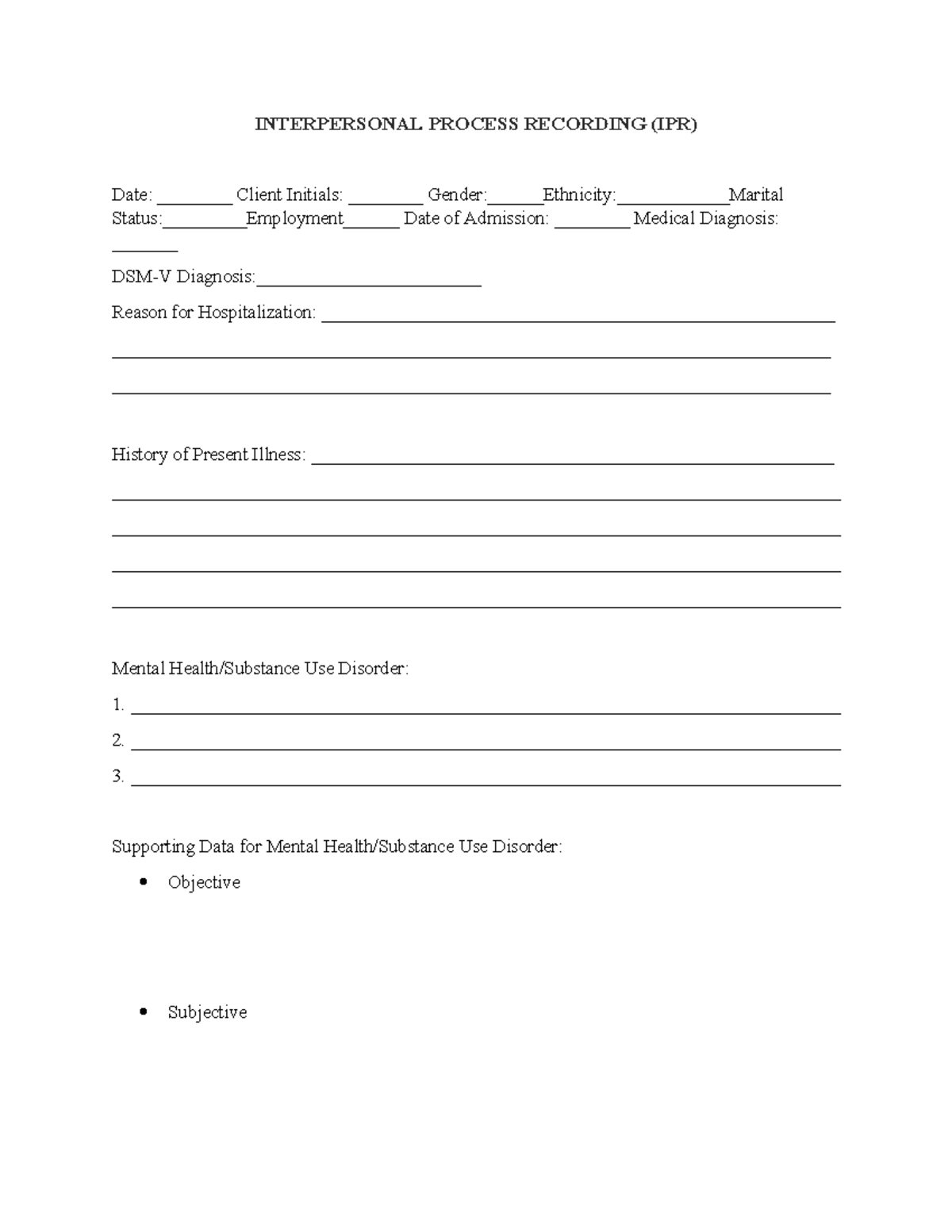 IPR copy - For clinical assignment - INTERPERSONAL PROCESS RECORDING ...