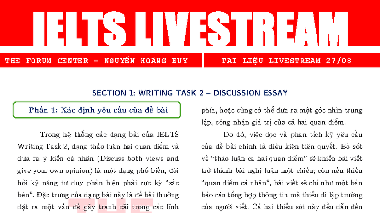 IELTS Material: Writing Task 2 Discussion Essay Guide (2025 2708) - Studocu