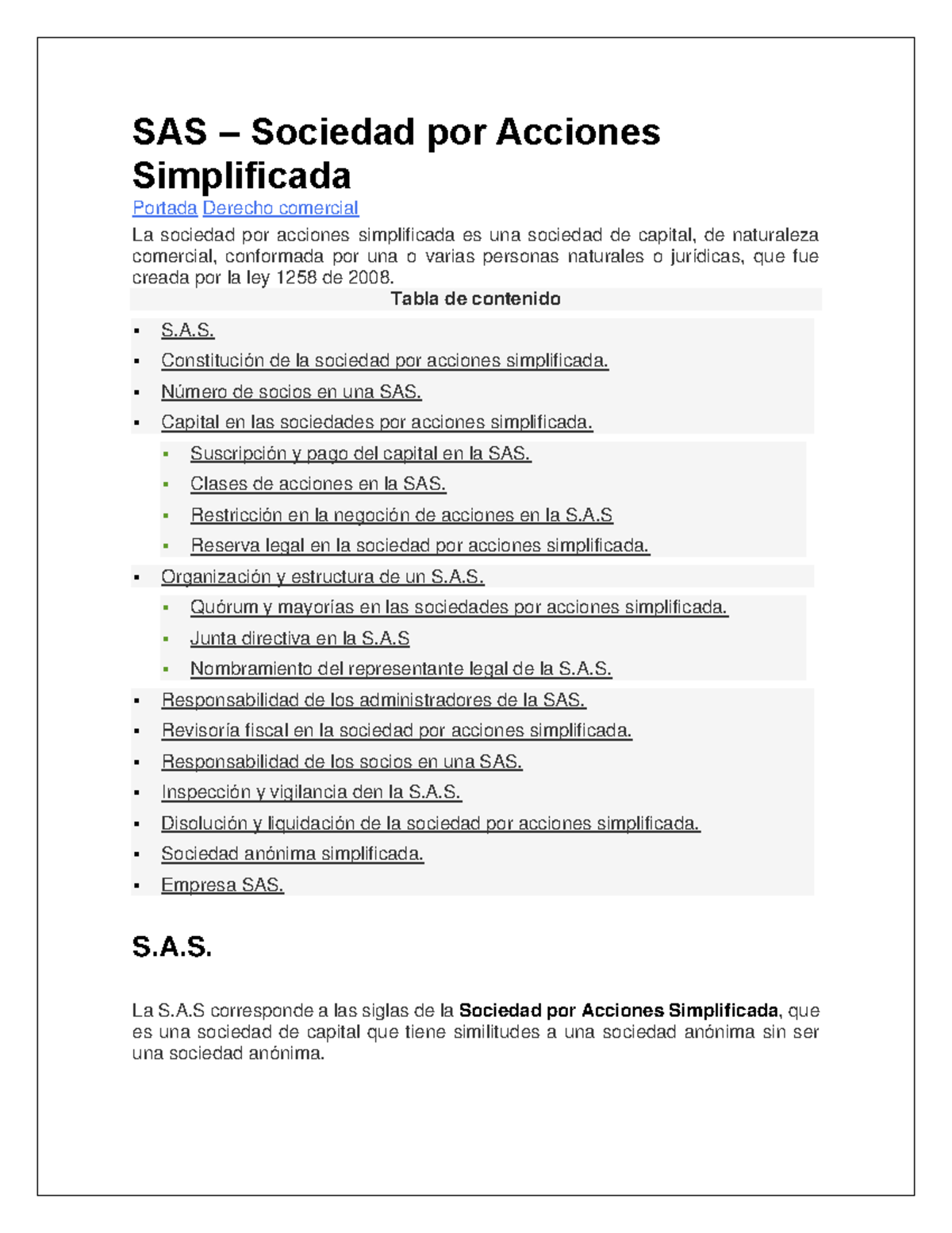 SAS Colombia - CONTABILIDAD - SAS – Sociedad por Acciones Simplificada ...