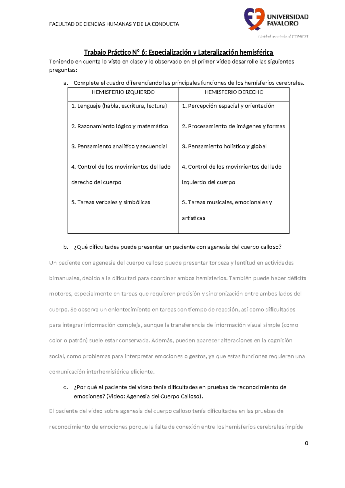 Trabajo Práctico N° 6: Especialización y Lateralización Hemisférica ...
