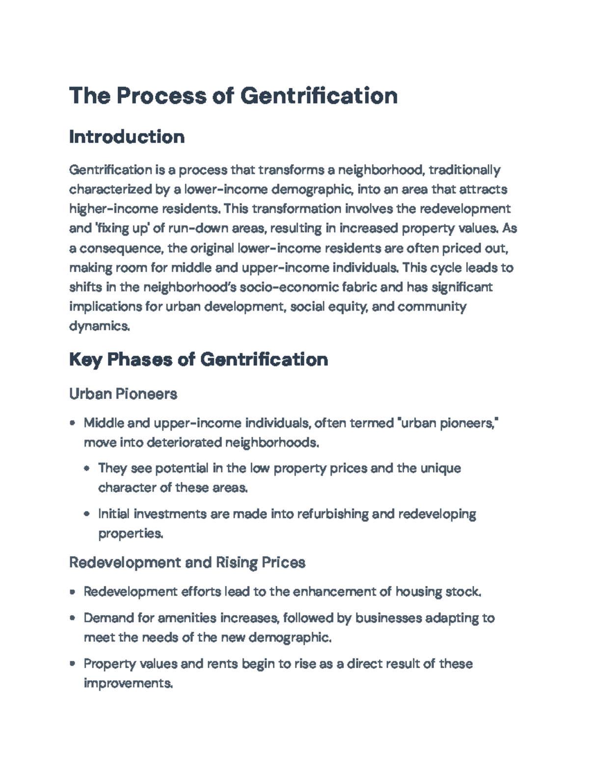 Understanding Gentrification: Phases, Impacts, and Urban Dynamics - The ...