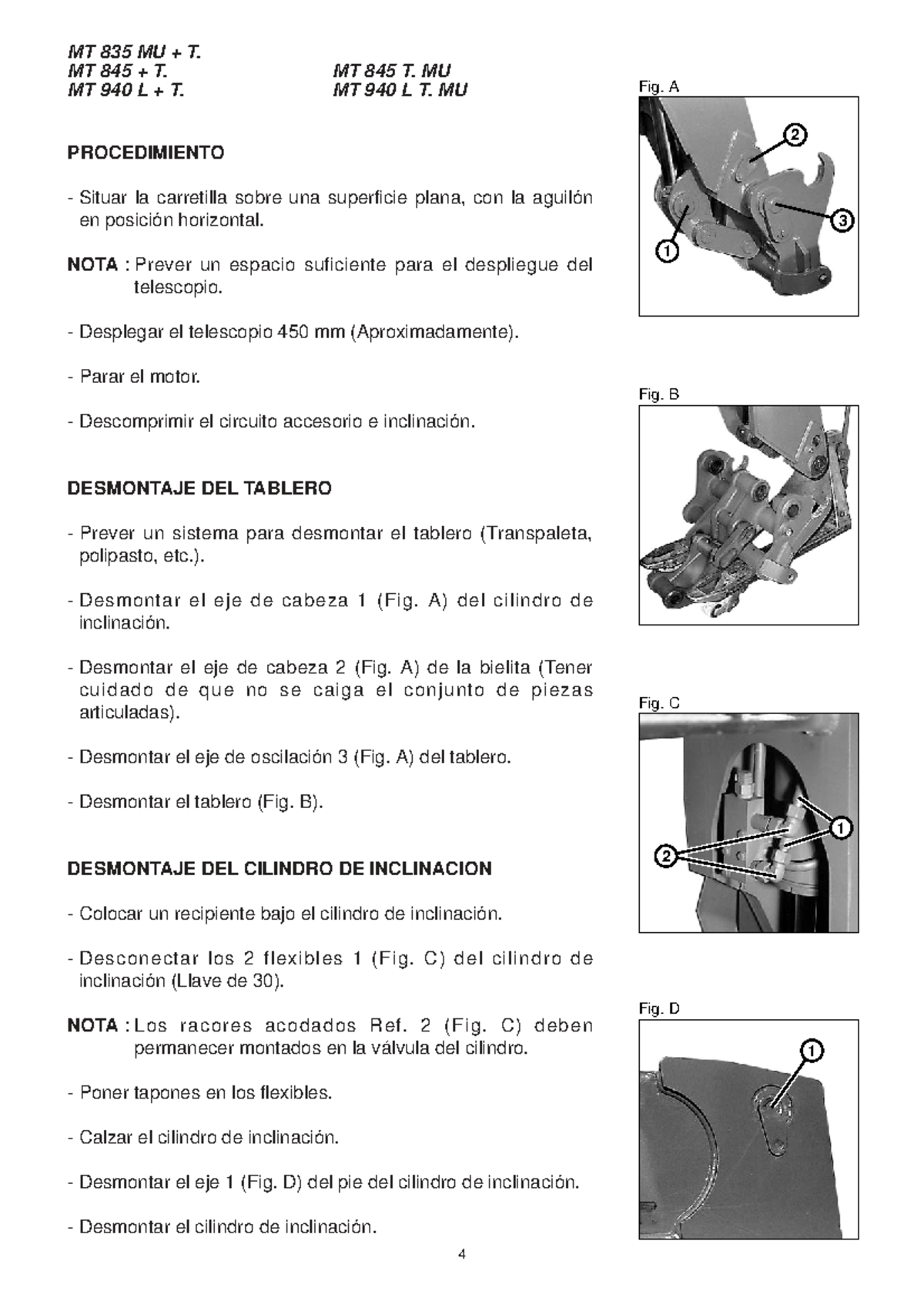 MT 835 MU T. Desmontaje y Montaje Completo del Aguilón - Studocu