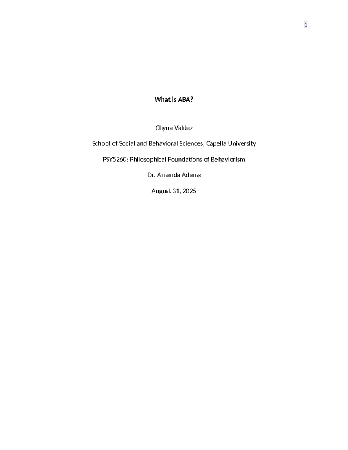 PSY5260: Understanding ABA and Its Seven Dimensions - Week 8 Assignment ...