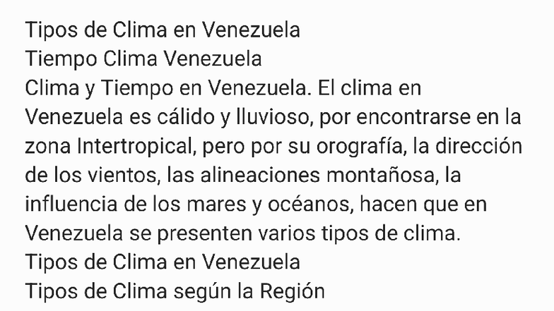 Tipos de Clima en Venezuela: Análisis y Clasificación - Studocu