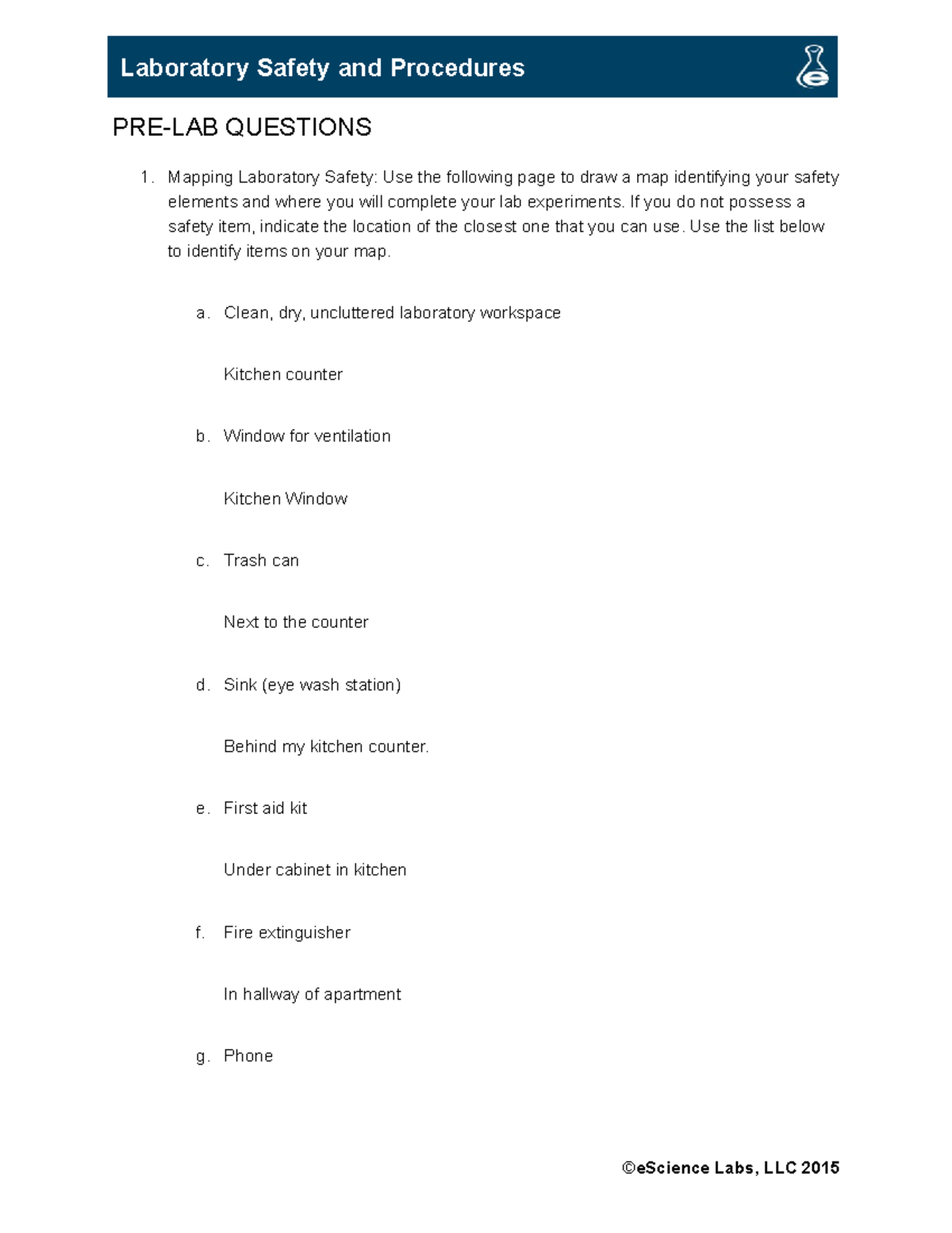 Fundamental chemistry Lab 1 Worksheet - PRE-LAB QUESTIONS Mapping ...
