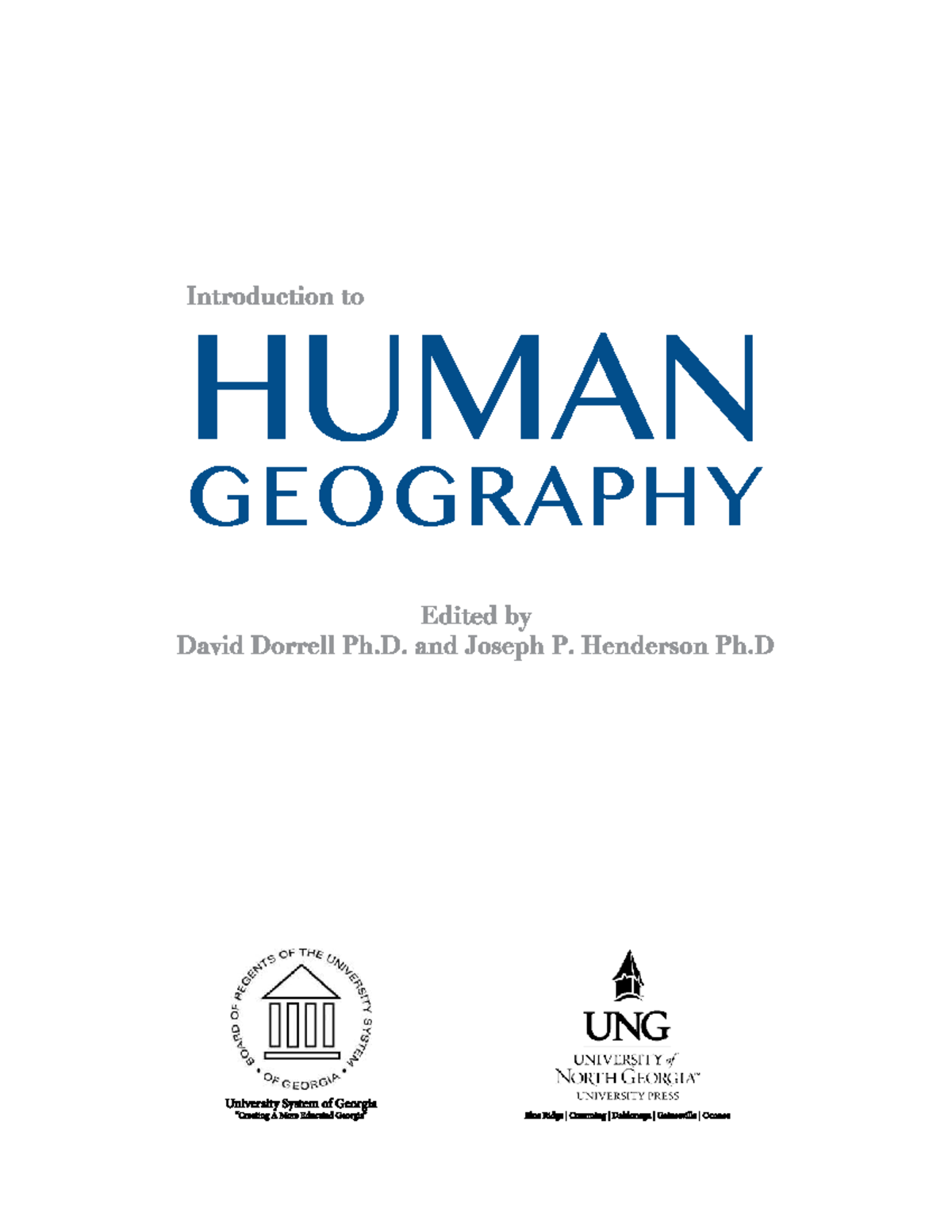 Human Geography: Key Concepts and Insights (Course Code: GEOG 101 ...