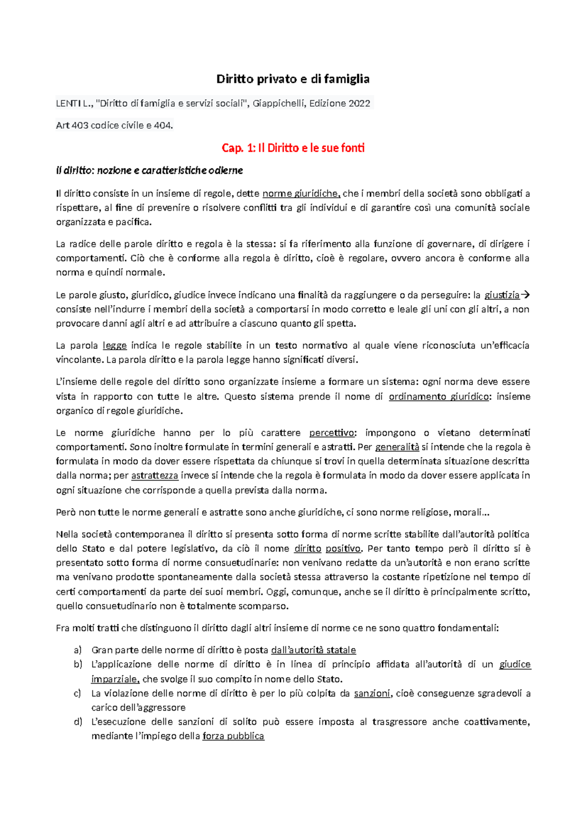 Diritto Privato e di Famiglia: Fondamenti e Normative - Ed. 2022 - Studocu