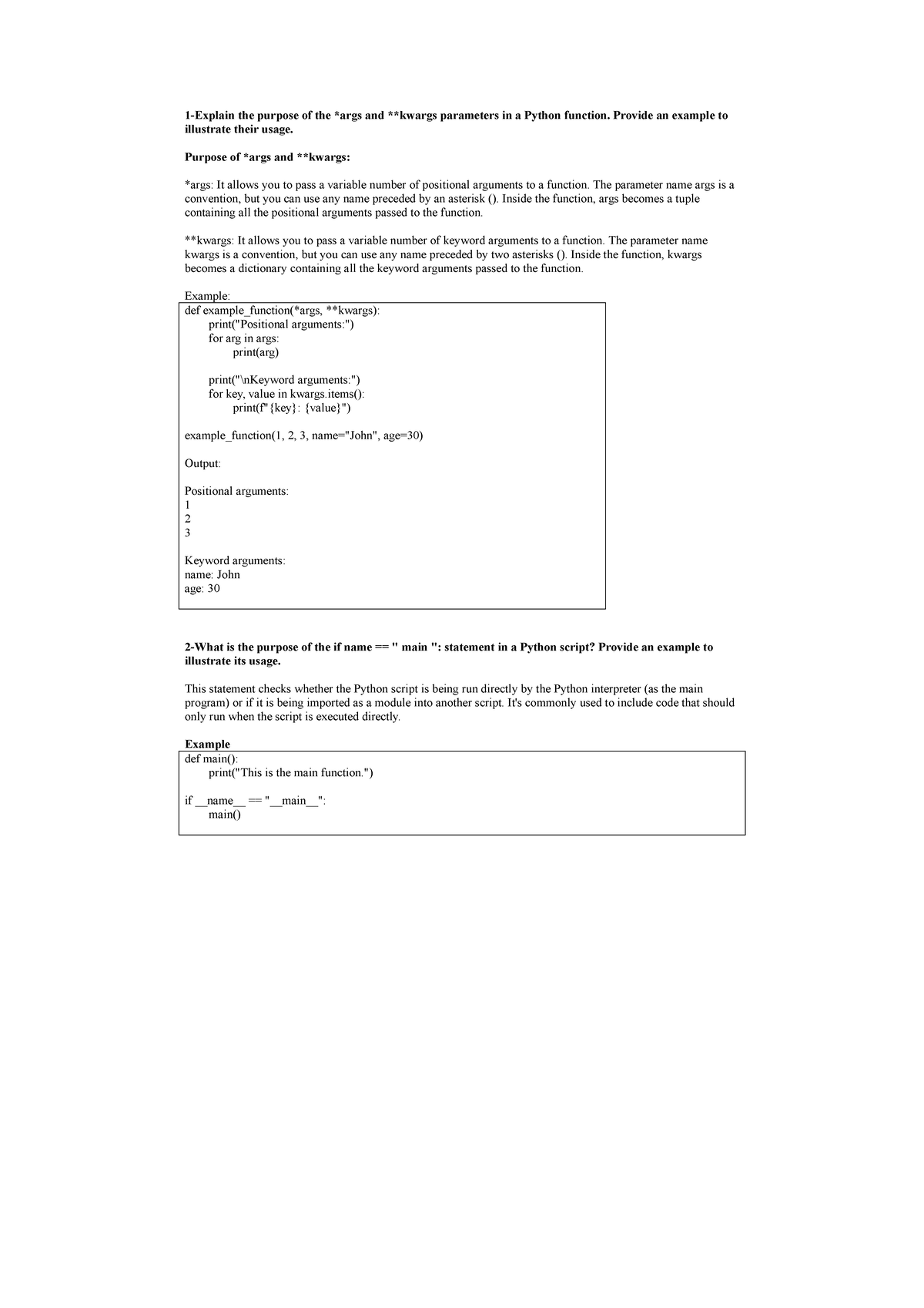 Python Programming - Lecture on *args, **kwargs, GIL and Exception Handling - Studocu
