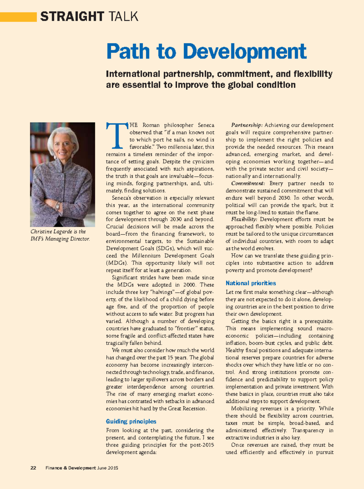 STRAIGHT TALK: Path to Development - Global Partnerships & Goals - Studocu