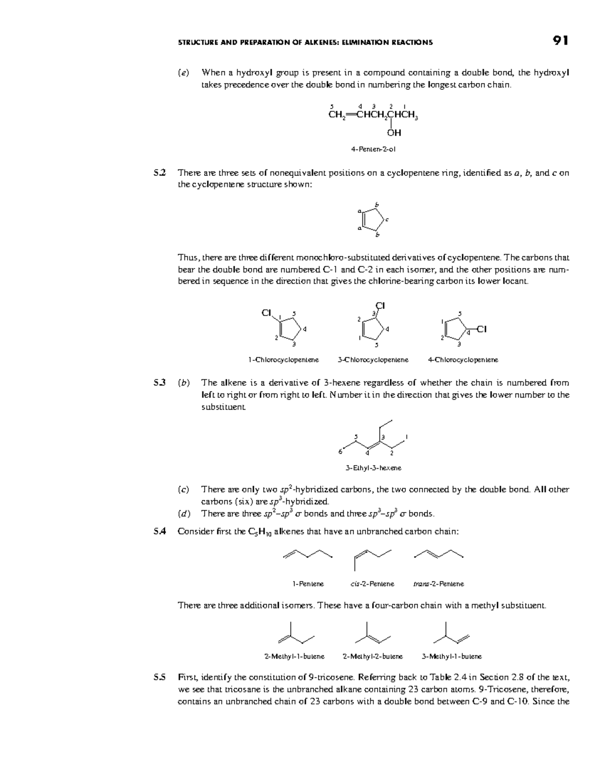 91 STRUCTURE AND PREPARATION OF ALKENES: ELIMINATION REACTIONS - OC4 ...