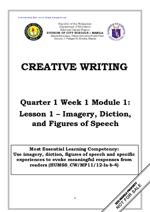 Creative Writing Module 2 - Republic of the Philippines Department of ...