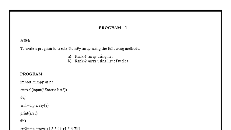 Python Programming for Data Analysis: NumPy & Pandas Tasks - Studocu